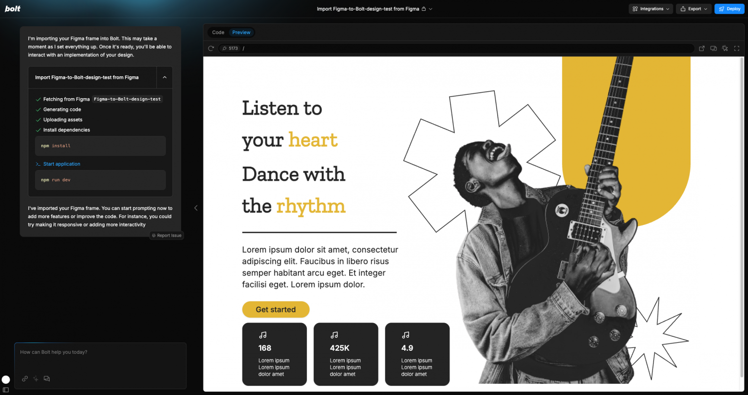 Figma design with Bolt integration : Guide for front-end developers